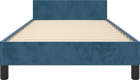 vidaXL Rám postele s čelem 90x200 cm samet [3125615] Barva: Tmavě moddrá