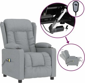 Elektrické masážní křeslo světle šedé textil 3098789