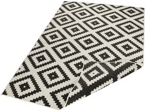 NORTHRUGS - Hanse Home koberce Kusový koberec Twin-Wendeteppiche 103129 schwarz creme – na ven i na doma - 160x230 cm