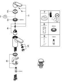 GROHE 23586000 - Umyvadlová baterie GET velikost S lesklý chrom