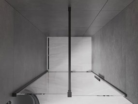 Mexen Velar, posuvné dveře do otvoru 90x200 cm, 8mm čiré sklo, černá matná, 871-090-000-01-70