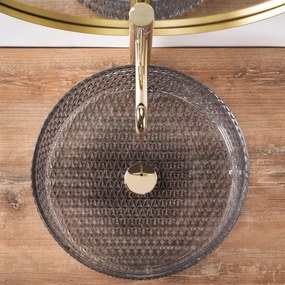 Rea, Umyvadlo na desku Rea Cristal Grey 39 nikl brush ring, REA-U8880