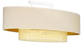 Duolla - Přisazený lustr DOUBLE OVAL RATTAN 2xE27/15W/230V krémová/ratan