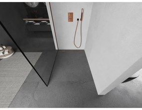 Mexen Kioto sprchová zástěna 80x200 cm 8 mm, profil růžové zlato, sklo černý rám, 800-080-101-60-70