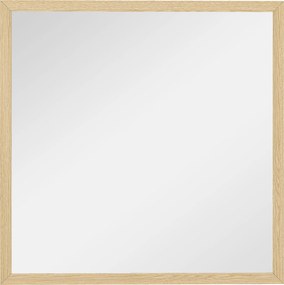 HOMCOM nástěnné čtvercové zrcadlo 50 x 50 cm, rám z přírodního dřeva, ideální do koupelny, obývacího pokoje nebo ložnice