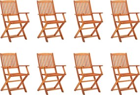 vidaXL Skládací zahradní židle 8 ks masivní eukalyptové dřevo [3087148]