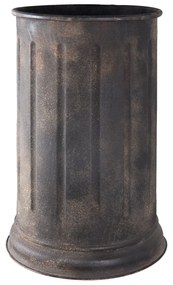 Plechový černý stojan na děštníky s patinou - Ø 30*46 cm
