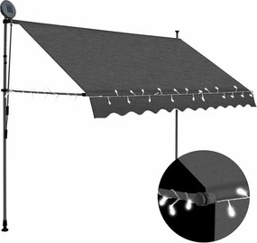 Ručně zatahovací markýza s LED světlem 250 cm antracitová 145865