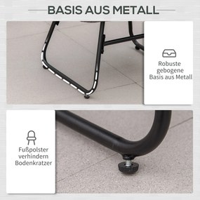 Outsunny ratanové relaxační křeslo s podnožkou zahradní křeslo venkovní ratanové křeslo s polštářem, ocel a polyester, šedé 69x76x70 cm pro zahradu a…