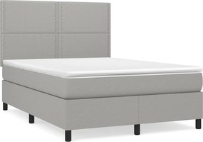 Box spring postel s matrací světle šedá 140 x 190 cm textil 3141689