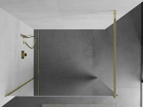Mexen Kioto sprchová zástěna 70x200 cm 8 mm, zlatý profil, sklo efekt zrcadla, 800-070-101-50-50