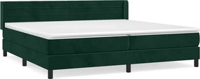 Box spring postel s matrací tmavě zelená 200x200 cm samet 3131042