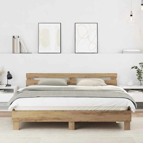 Rám postele Artisanový dub 203 x 185 x 70 cm Kompozitní dřevo 3385626