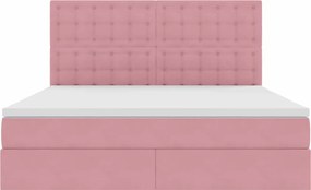 Postel s úložným prostorem a matrací Růžová 180 x 200 cm samet 3372170