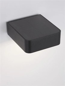 NV 9492520 Venkovní nástěnné svítidlo TREDO antracitový hliník a čiré sklo LED 2W 3000K 3.7V 106st. IP65 vypínač na těle / solární / pohybové čidlo - NOVA LUCE