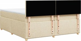 Box spring postel s matrací krémová 200x200 cm textil 3286792