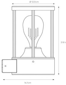Lucide 14893/01/30 - Venkovní nástěnné svítidlo LORI 1xE27/15W/230V IP44
