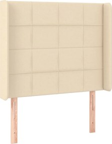 Box spring postel s matrací a LED krémová 90x200 cm textil 3138290