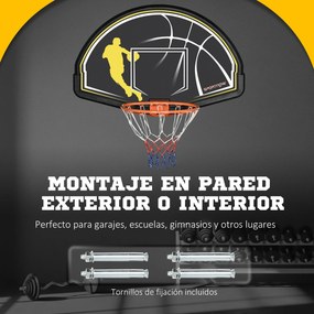 SPORTNOW Nástěnné basketbalové koše se zpětnou deskou a kruhem pro interiér a exteriér 110x90x70 cm Černá a žlutá