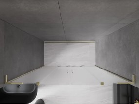 Mexen Velar L Duo, posuvné sprchové dveře do otvoru 200 cm, 8mm sklo námraza, zlatá lesklá, 871-200-003-32-50