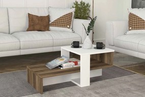 Designový konferenční stolek Jaivan 80 cm bílý / ořech