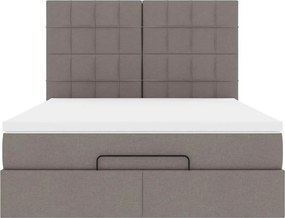 Osmanský rám postele s matrací taupe 140x200cm textil 3313165