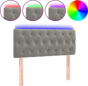 Čelo postele s LED světle šedé 90 x 7 x 78/88 cm samet 3121984