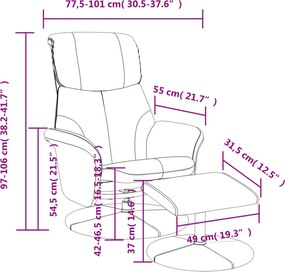 vidaXL Polohovací křeslo s podnožkou umělá kůže [356631] Barva: Šedá