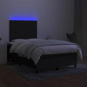Box spring postel s matrací a LED černá 120x190 cm textil 3270213