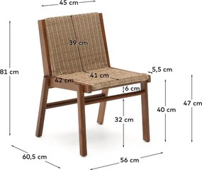 Dřevěná zahradní židle v přírodní barvě Itani – Kave Home