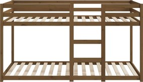 vidaXL Patrová postel 90x200 cm masivní borové dřevo [821647] Barva: Voskově hnědá