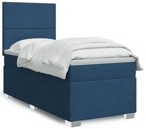Box spring postel s matrací modrá 90x200 cm textil 3292670