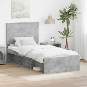 Rám postele Betonově šedá 90 x 190 cm Masivní borové dřevo 3409402