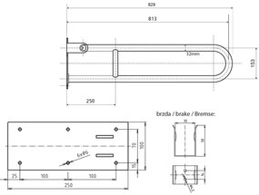 Sapho Sapho, HANDICAP madlo sklopné 813mm, nerez lesk, XH518