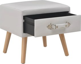 Noční stolky 2 ks bílé 40 x 35 x 40 cm umělá kůže 276380