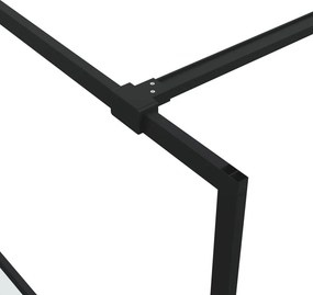 Sprchová zástěna walk-in černá 115x195 cm napůl mléčné ESG sklo 152128