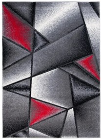 Koberec Sumatra J374C Shapes šedý, červený