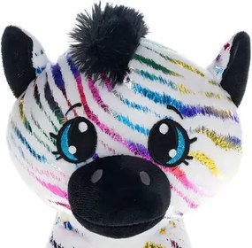 Plyšová zebra Star Sparkle bílá / Plyšová hračka / duhové třpytivé pro