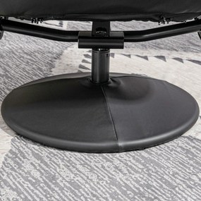 Relaxační křeslo s podnožkou, polohovací TV křeslo 145°, otočné 360°, umělá kůže, černé