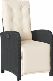 3dílný bistro set s poduškami černý polyratan 3212514