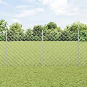 Plot s řetězovým odkazem a sloupkem 10 x 1,5 m Pozinkovaná ocel 3336291