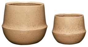 Hübsch Květináč, keramika, písek, set 2 kusů různé velikosti - 761402