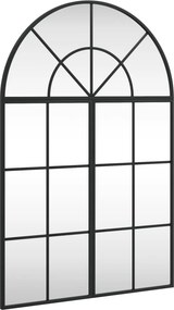 Nástěnné zrcadlo černé 60 x 90 cm oblouk železo 3200605