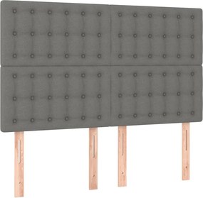 Box spring postel s matrací tmavě šedá 140x200 cm textil 3137478