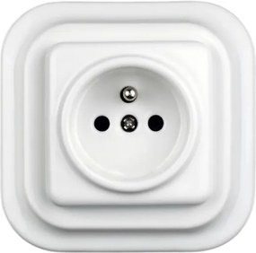 Elhard Hranatá keramická zásuvka, bílá - kompletní set KV6100W