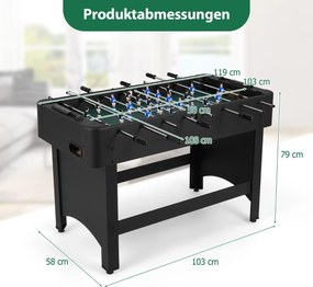 Costway Stolní fotbálek s 22 hráči a 2 míčky a posuvnými střelci fotbalový stůl