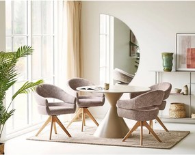 Hnědé čalouněné jídelní křeslo s područkami Dover – House Nordic