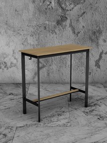 Barový stůl černý A10, masiv dub Birmingham, 110 x 51 cm