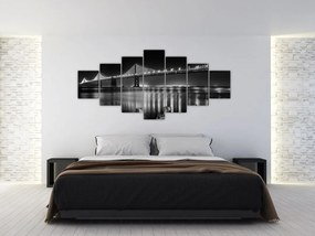 Obraz - Černobílý most (210x100 cm)