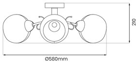 Stropní svítidlo Oslo, 3x bílé skleněné stínítko, ch